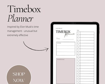 Timeboxing Template Digital Planner Download Planners Honey Timebox ...