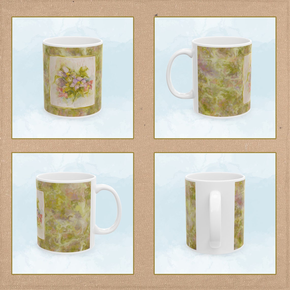 Spring Flowers Watercolor Ceramic Mug, Garden Floral Tea Cup - Etsy