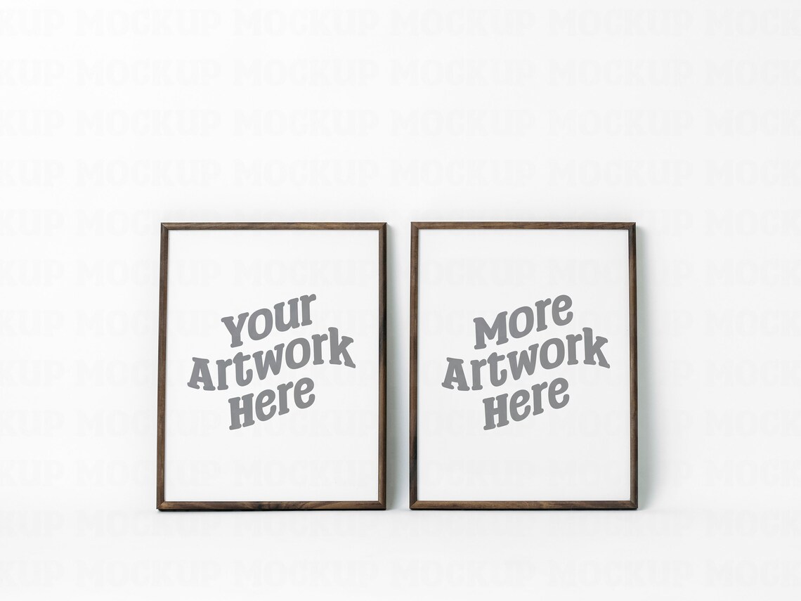 Two Vertical Frames Mockup Wood Frames Mockup Digital Prints Frame ...
