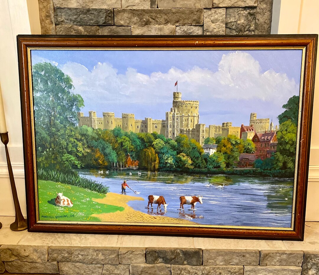 Windsor Castle by English Artist Malcolm Gearing (2004) Oil on Canvas ...