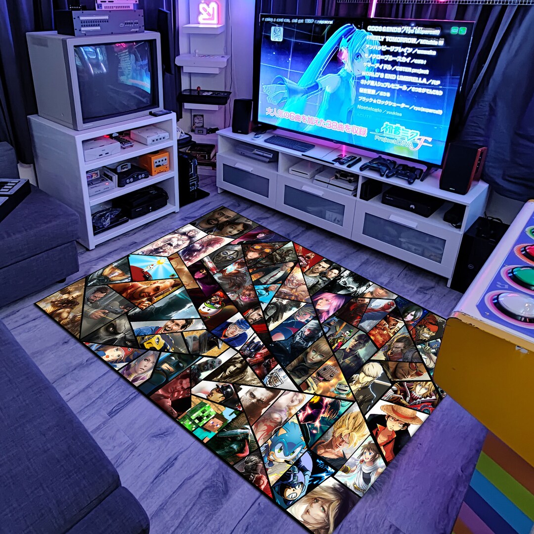 Popular Game Characters, Gaming Rug, Gamer Rug, Gaming Room Decor ...