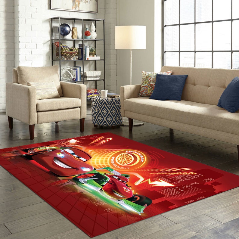 Lightning Mcqueen Rug Mcqueen Gift Rug cartoon Rugmovie - Etsy