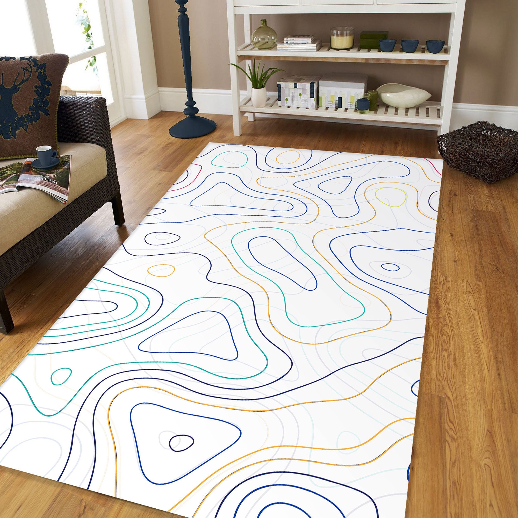 Topography Rug Geographical Map Rug Minimalist Rug Home - Etsy