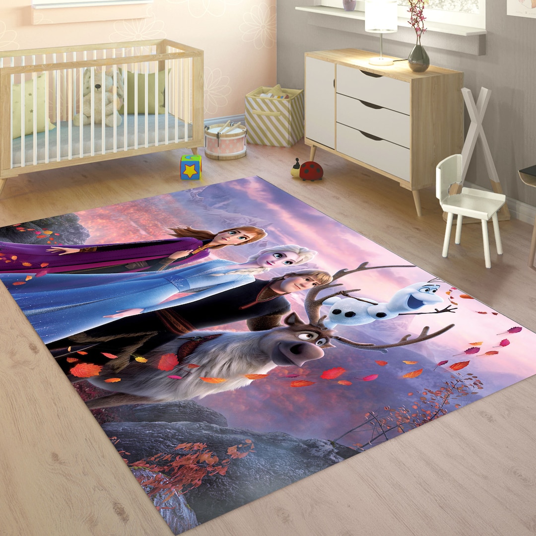 Elsa Rug, Elsa, Anna, Frozen Rug, Kids Room Decor, Home Decor, Gift Rug ...