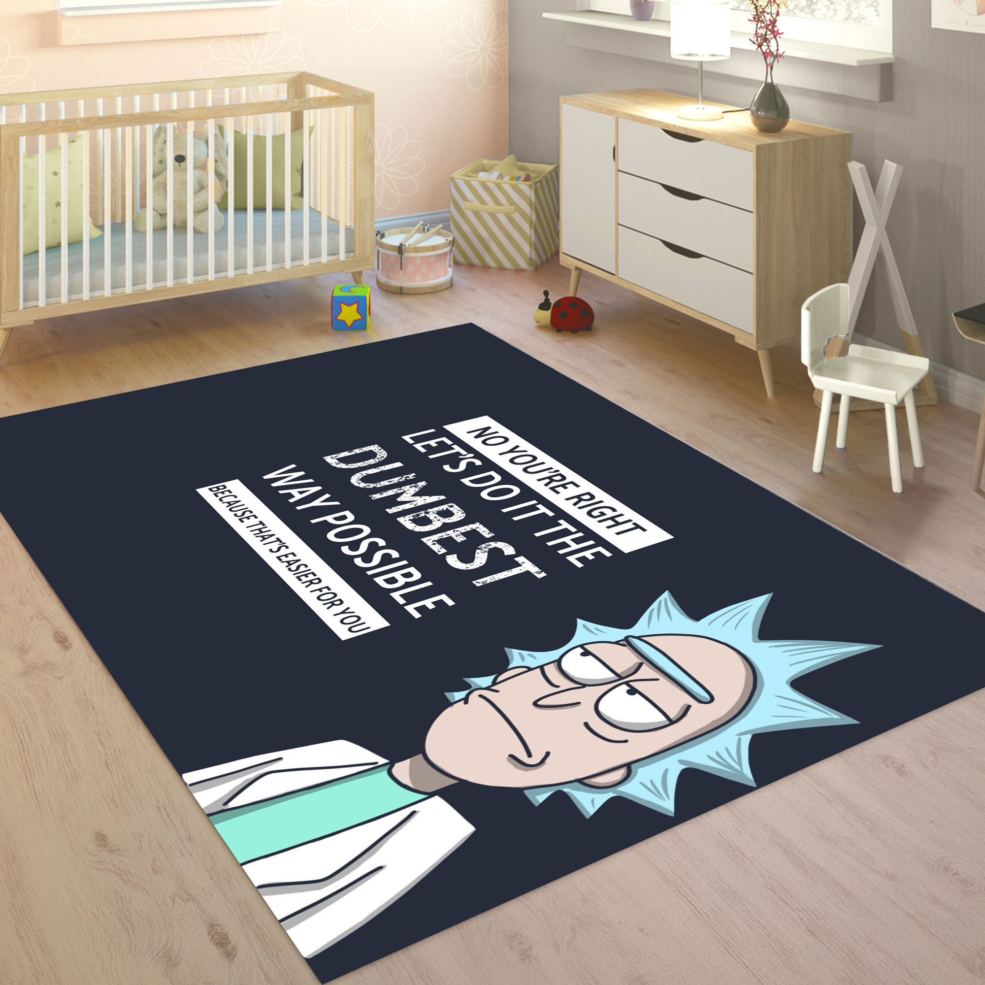 Rick and Morty, Rick Sanchez Artwork, Rick and Morty Rug, Home Decor ...