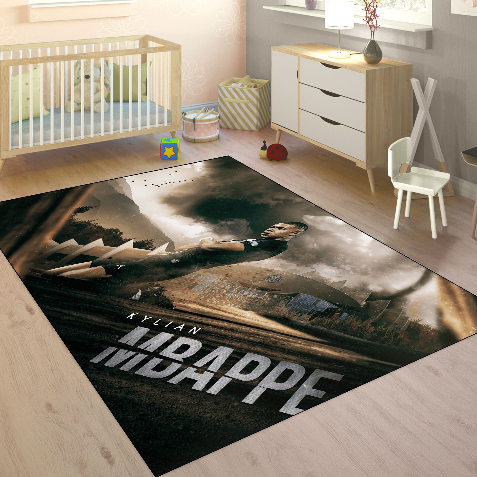 Kylian Mbappe Rug PSG Rug Mbappe Gift Rug Soccer Rug - Etsy
