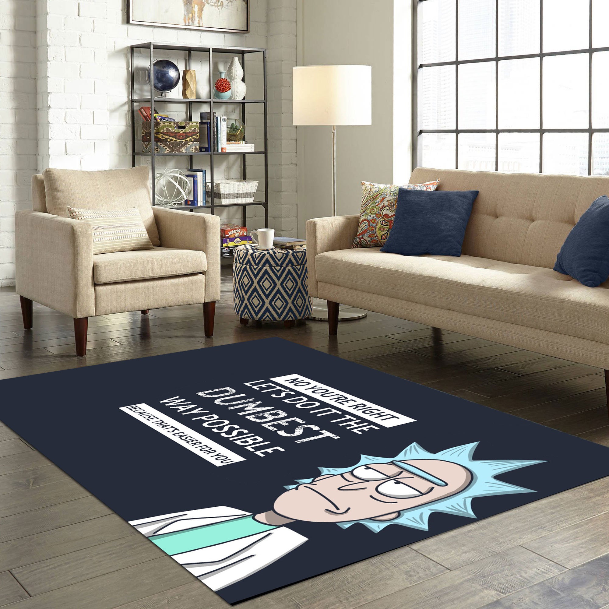 Rick and Morty, Rick Sanchez Artwork, Rick and Morty Rug, Home Decor ...