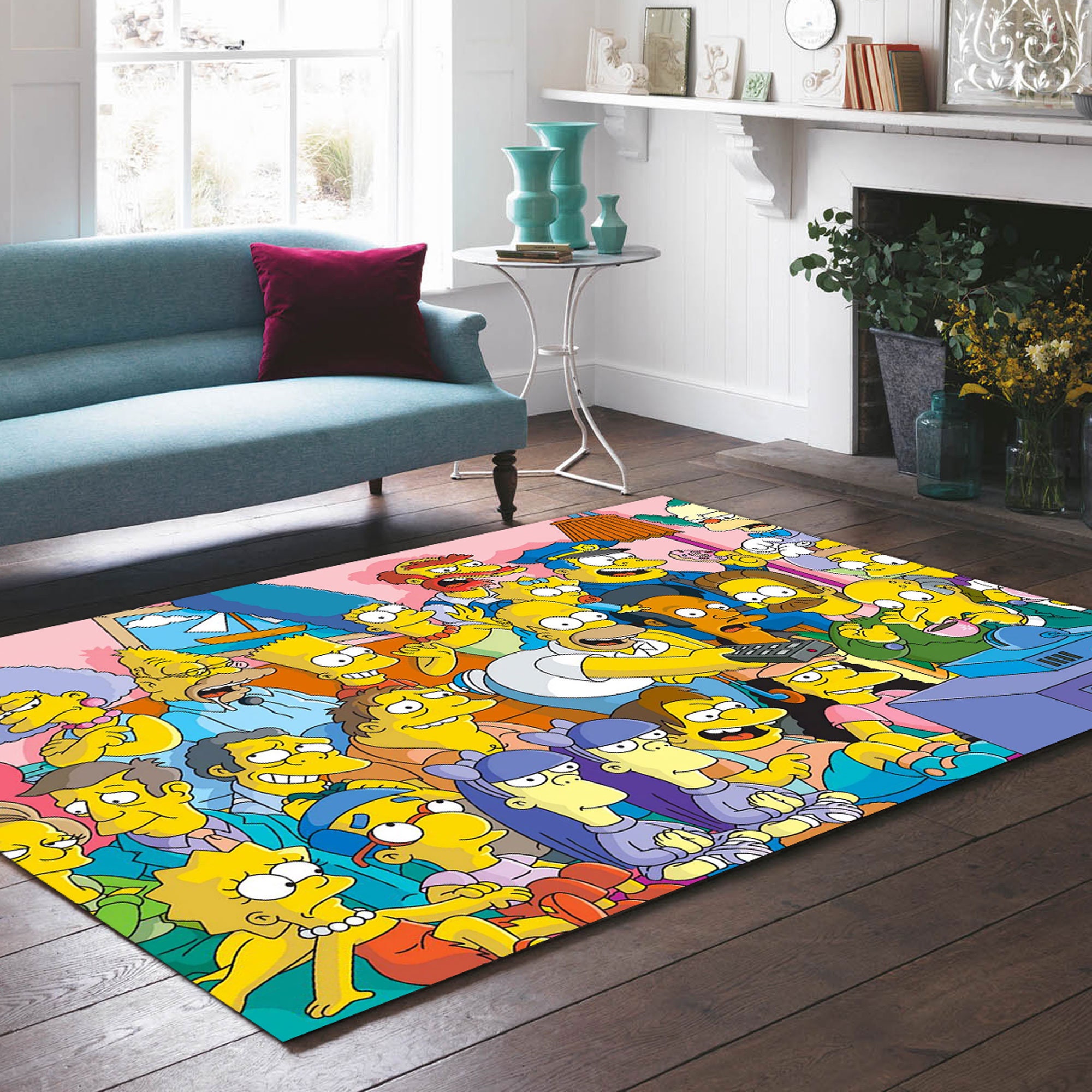 The Simpsons Rug the Simpsons Characters Adult Cartoon Rug - Etsy