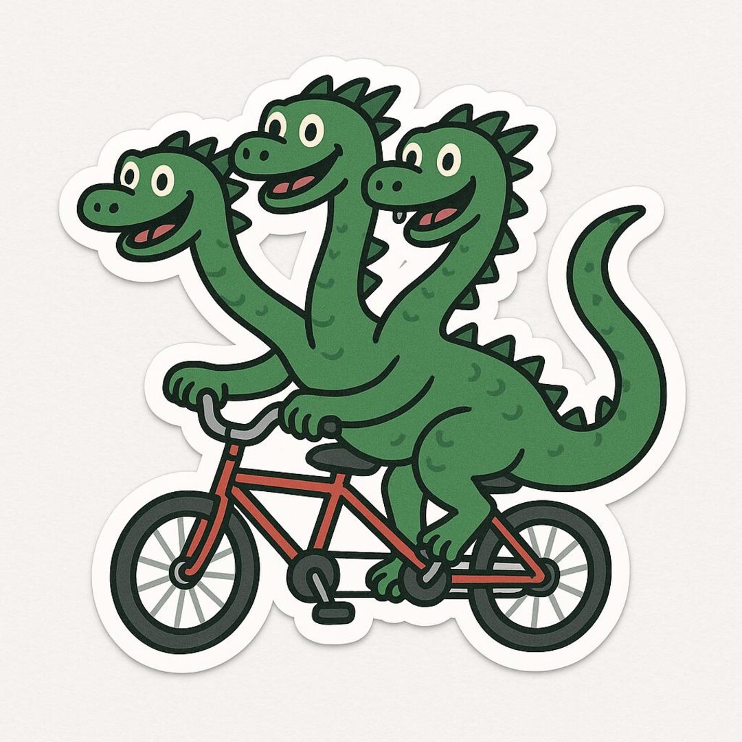 Hydra on Tandem Sticker – Funny Car Sticker – Weatherproof, Crazy ...