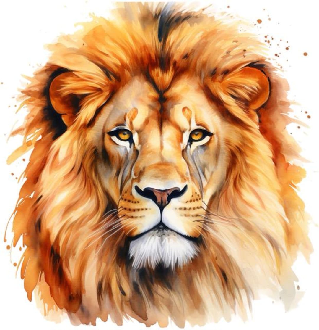 Watercolor Lion Face Sticker – Watercolor Lion as Wall Sticker & Car ...