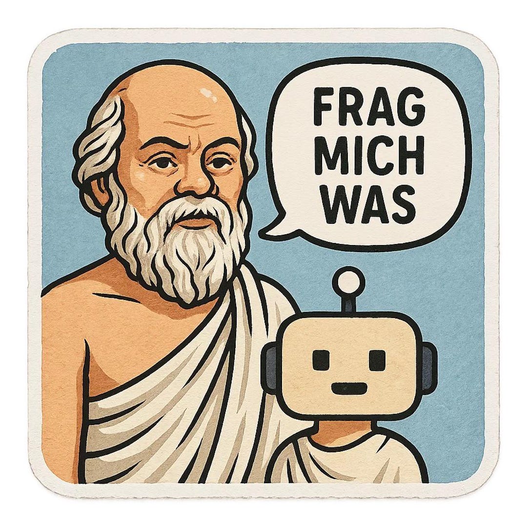 Socrates Sticker as an Ancient Chatbot With Toga and Saying Cloud Ask ...