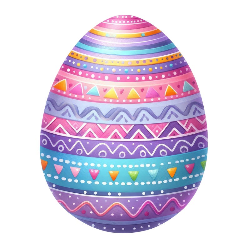 4x Watercolor Easter Egg Stickers, 4 Different Designs | Cute Easter ...