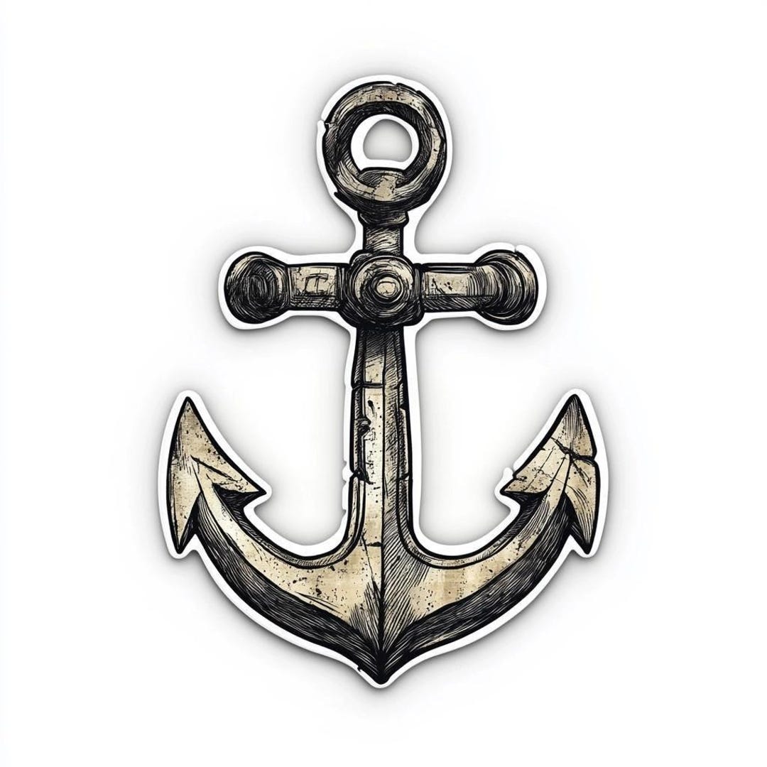 2X Anchor Sticker Maritime Sticker for Car Laptop Window Wall Sticker ...