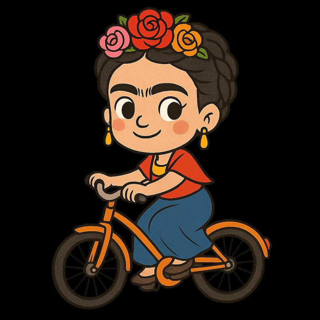 Sticker Frida Kahlo Rides a Bike Car Sticker Weatherproof Outdoor Vinyl ...