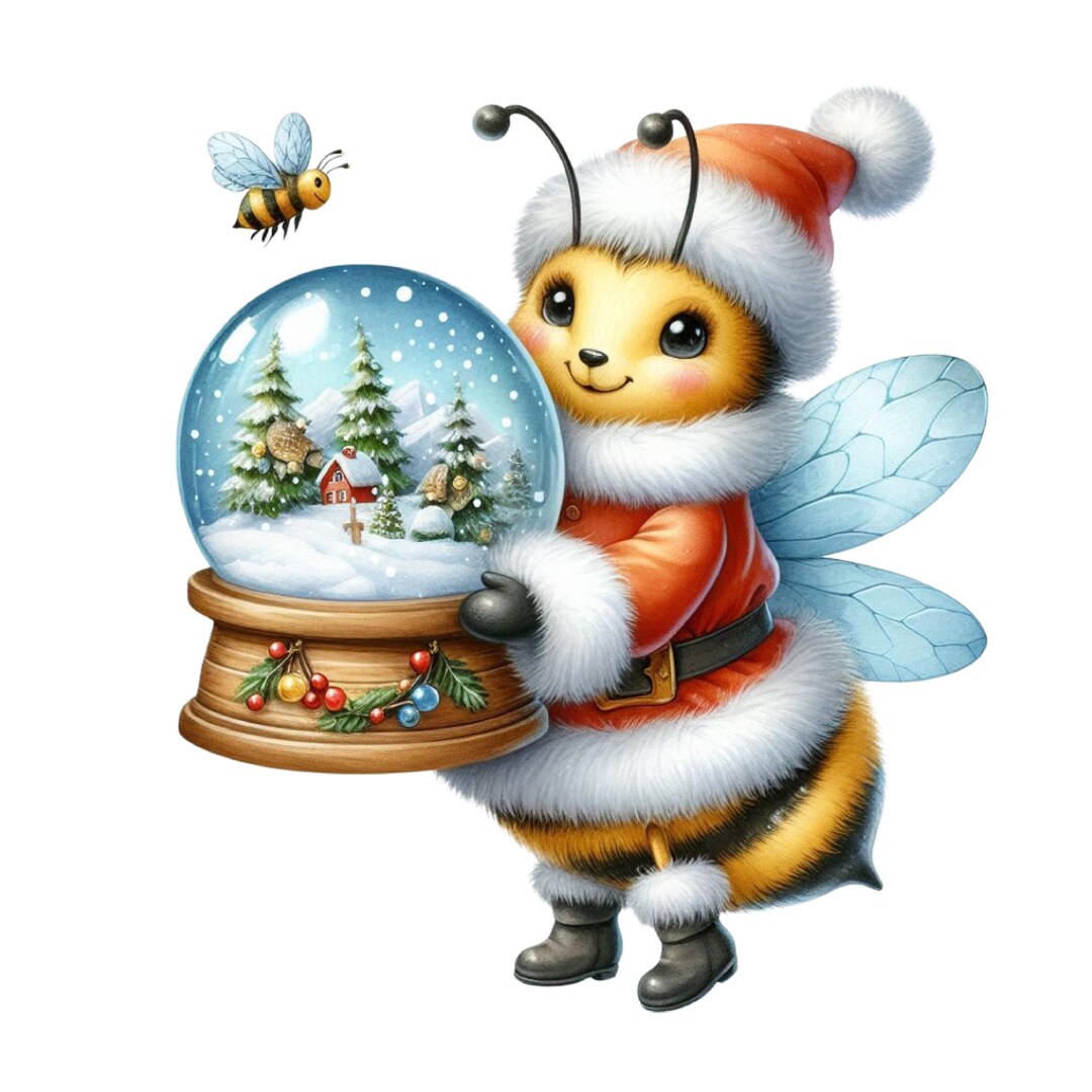 Cute Cartoon Christmas Bee Car Sticker – Funny Winter Bee Sticker With ...