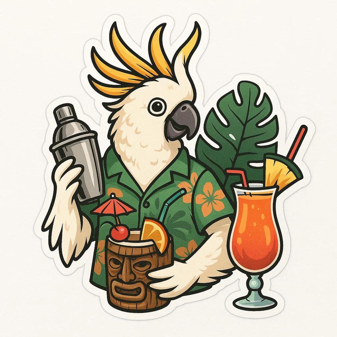 Sticker Cockatoo Bartender Car Sticker Weatherproof Outdoor Vinyl ...