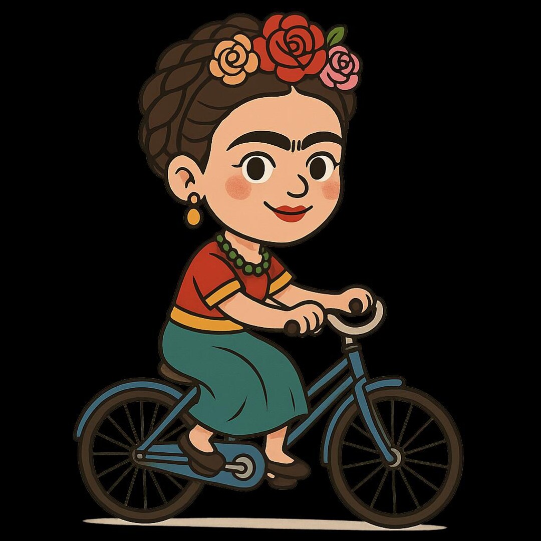 Sticker Frida Kahlo Rides a Bike Car Sticker Weatherproof Outdoor Vinyl ...