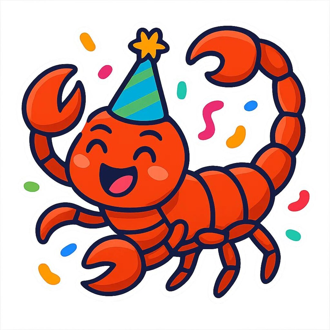 5X Funny Cartoon Scorpion Sticker Watercolor Funny Scorpion Sticker ...