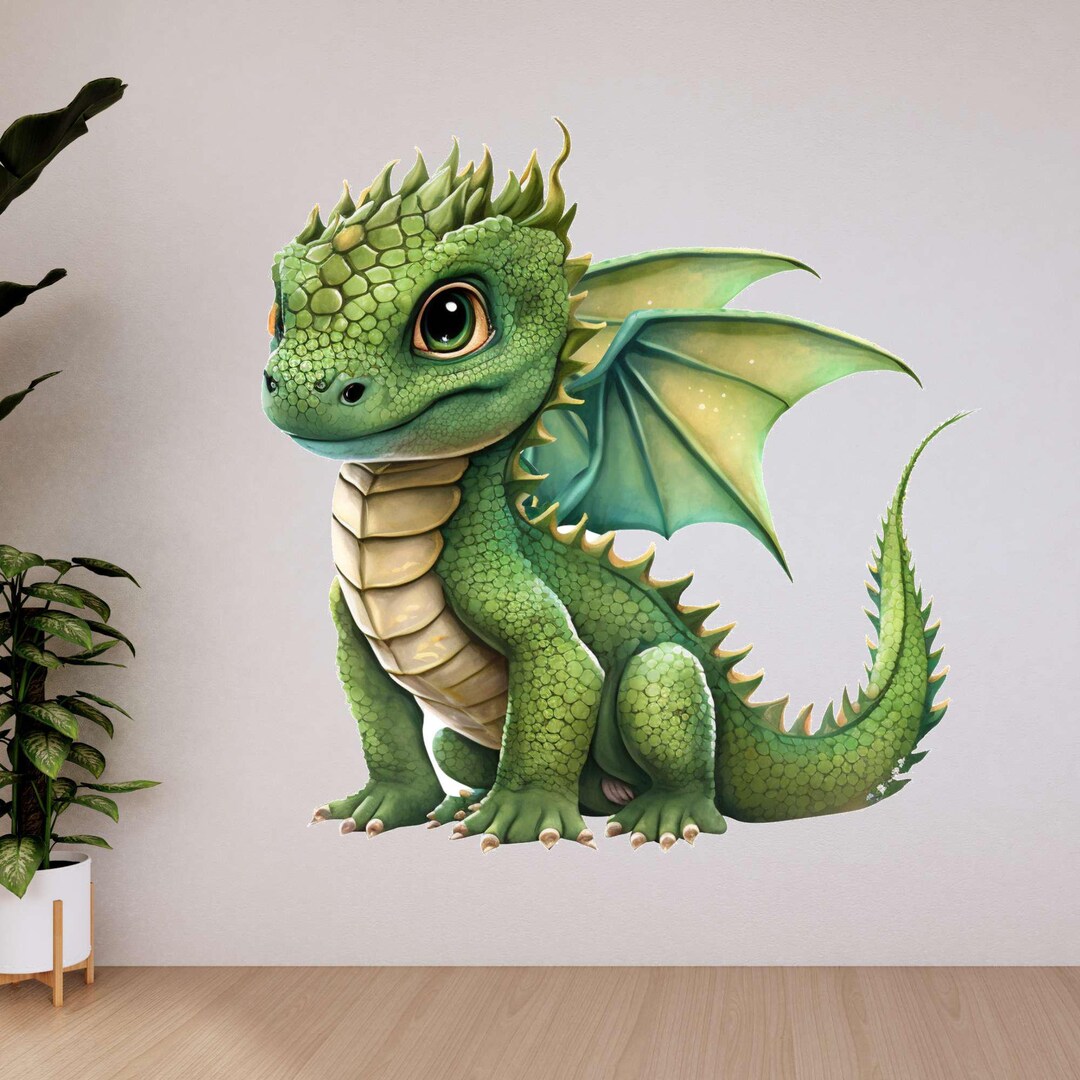 Cute Baby Dragon Sticker – Fantasy Wall Decal and Car Sticker - Etsy