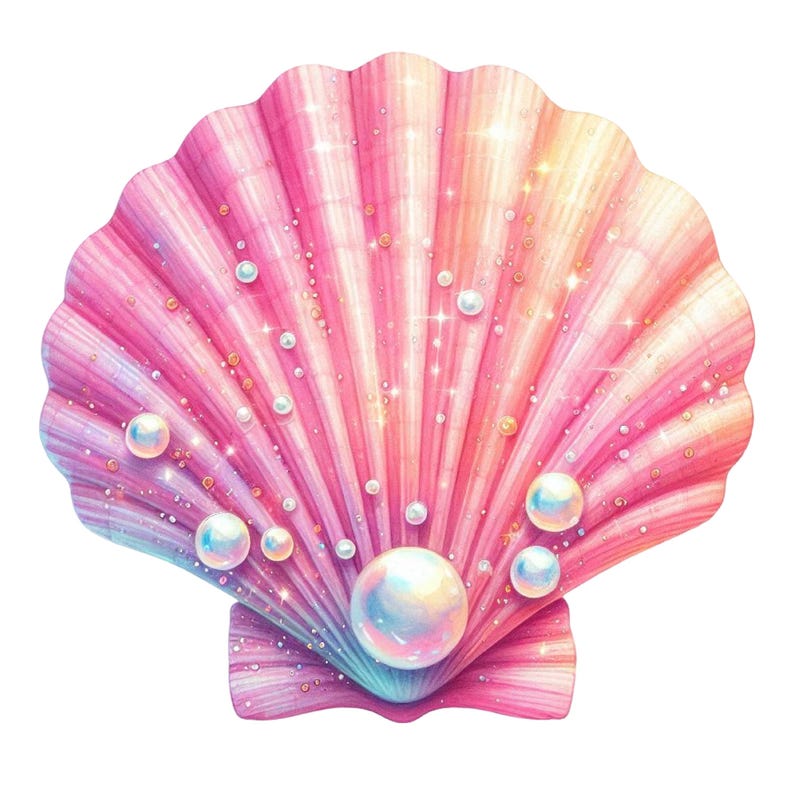 5x aquarel schelp - nautische sticker, waterdicht | Oceaan, strand ...