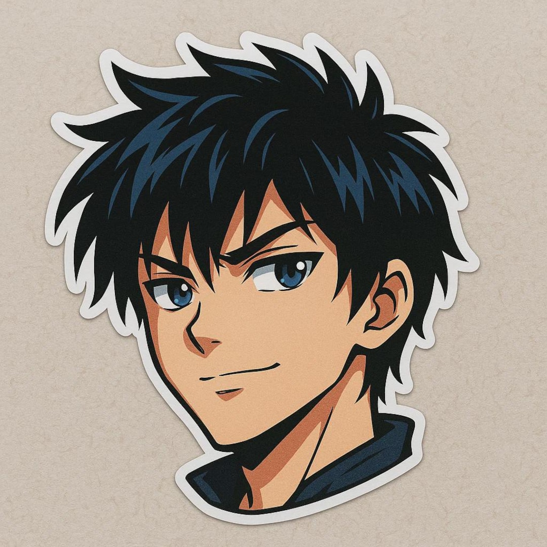 Cool Anime Boy Face Sticker Car Sticker Attention! Shipping in a Folded ...