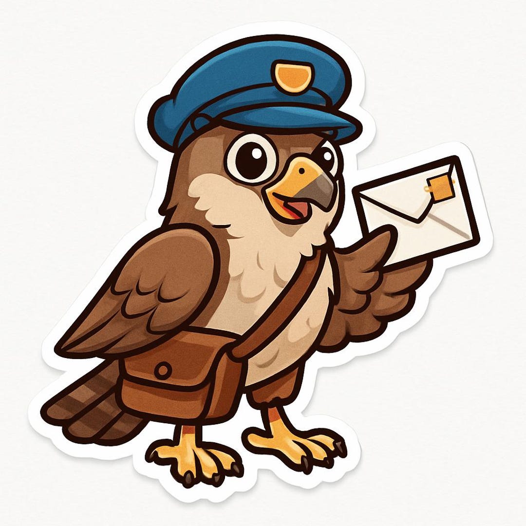 Falcon as a Postman Sticker – Original and Animal Car Sticker ...