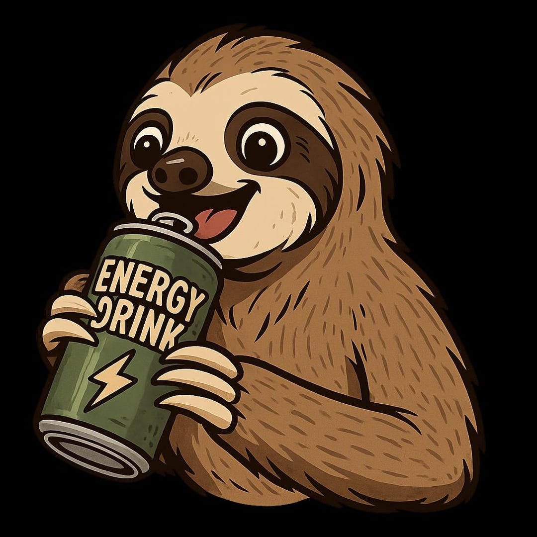 Sticker Sloth With Energy Drink Car Sticker Weatherproof Outdoor Vinyl ...
