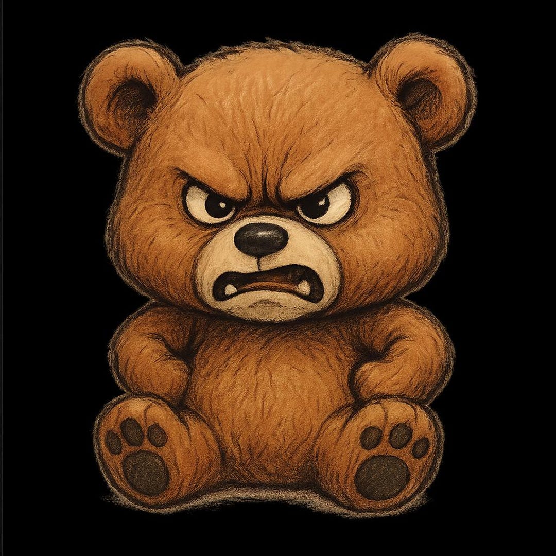 Sticker Angry Teddy Bear Car Sticker Weatherproof Outdoor Vinyl Sticker ...