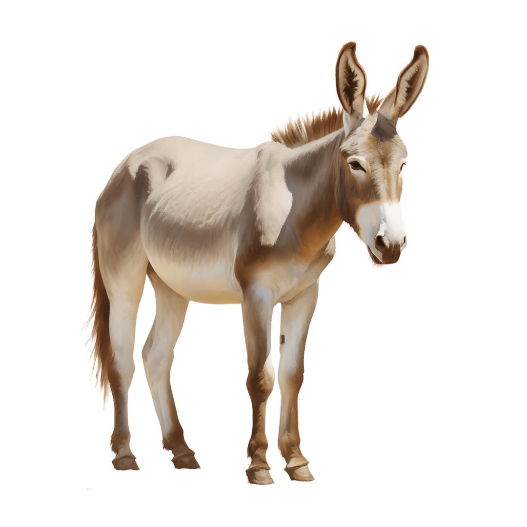 4X Donkey Sticker Set, 4 Pieces, Watercolor Car Stickers, Realistic ...