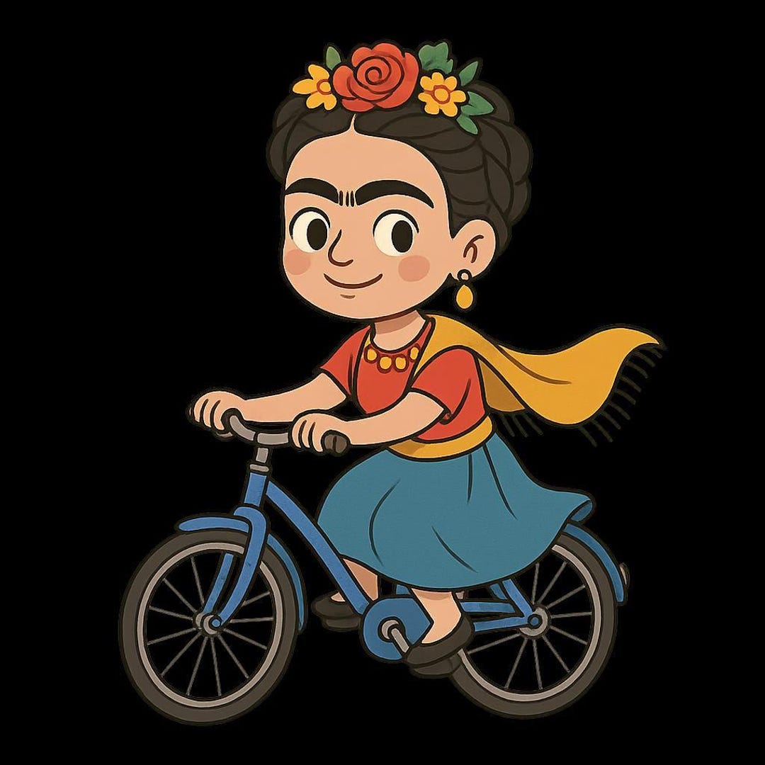 Sticker Frida Kahlo Rides a Bike Car Sticker Weatherproof Outdoor Vinyl ...
