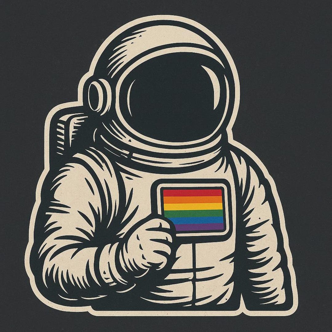 Sticker Astronaut With LGBTQ+ Flag in Space Pride Sticker for Laptop ...
