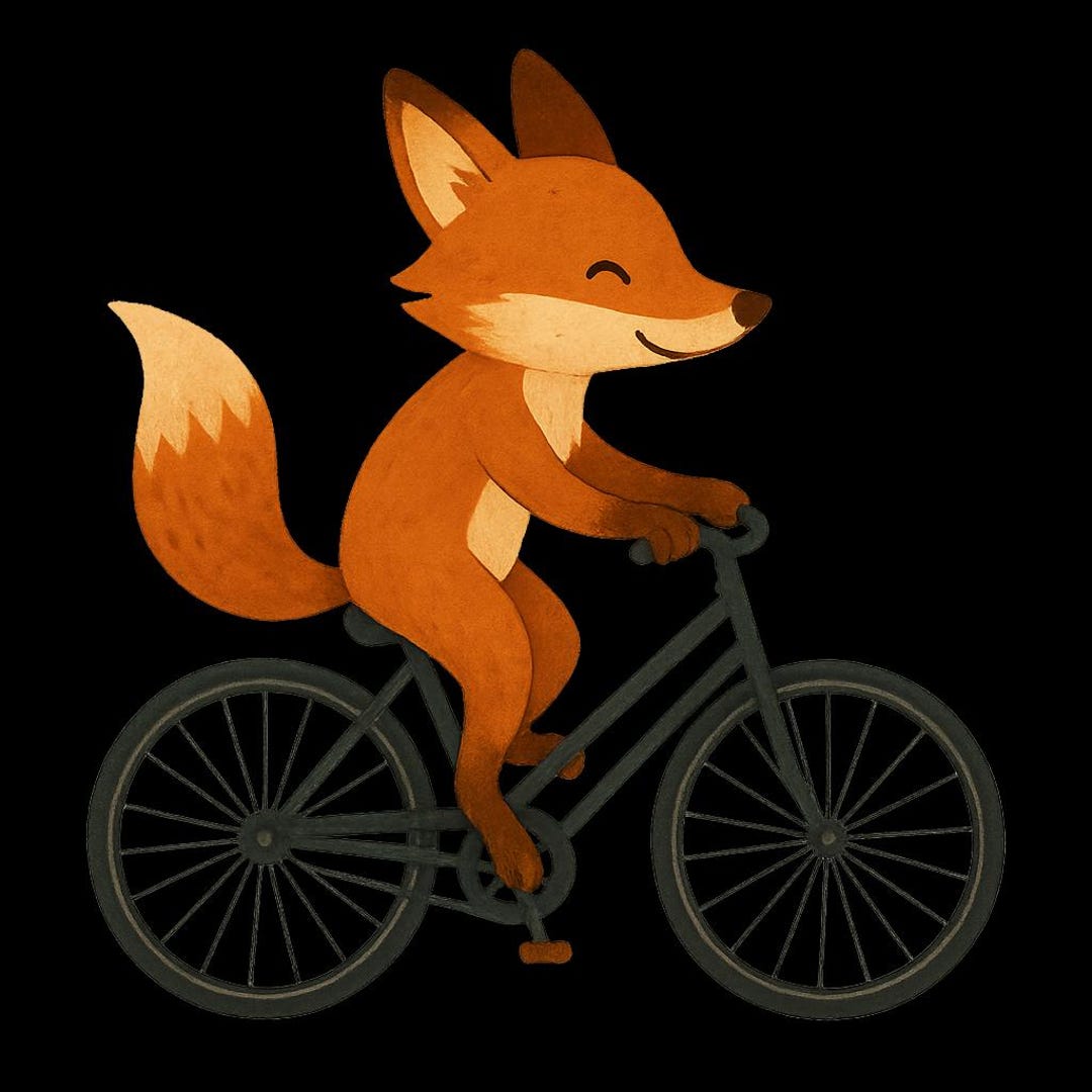 Sticker Fox on Bicycle Car Sticker Weatherproof Outdoor Vinyl Sticker ...