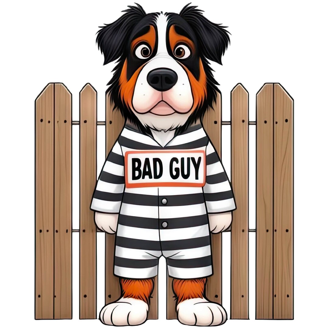 2X Cute Villain Dogs in Prison Pajama Car Sticker Dog Sticker - Etsy