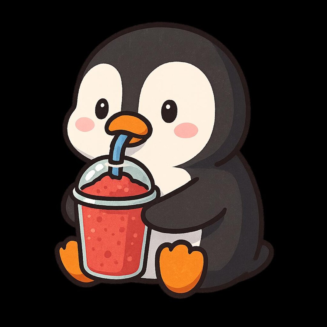 Sticker Penguin Drinking Slush Car Sticker Weatherproof Outdoor Vinyl ...