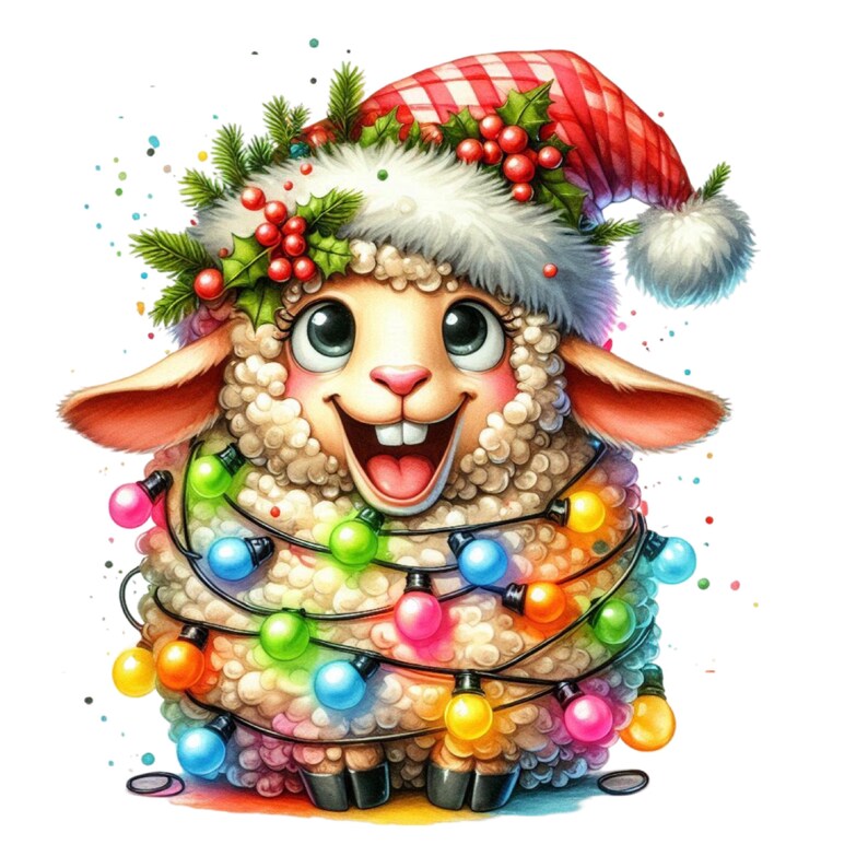 Funny Christmas Sheep Sticker Set 9×9 Cm Sheep Christmas Multipack ...