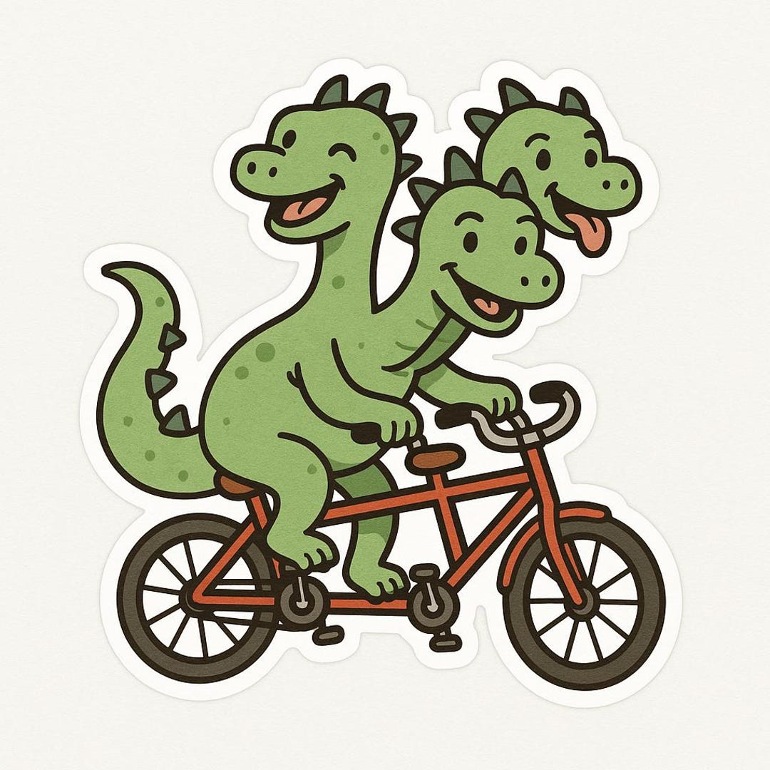Hydra on Tandem Sticker – Funny Car Sticker – Weatherproof, Crazy ...
