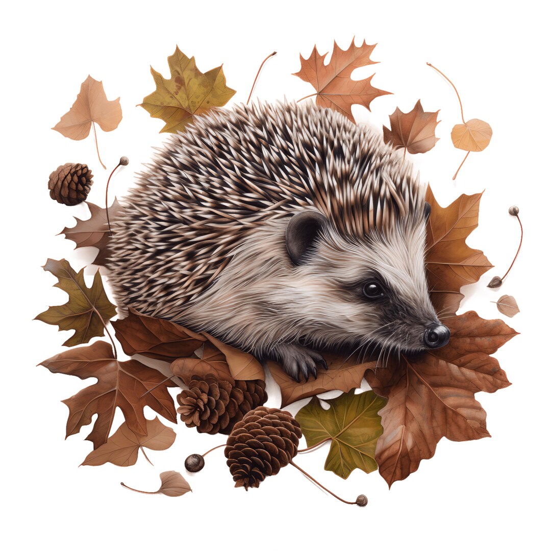 4X Hedgehog Sticker Set Watercolor Realistic Forest Animal Car Stickers ...