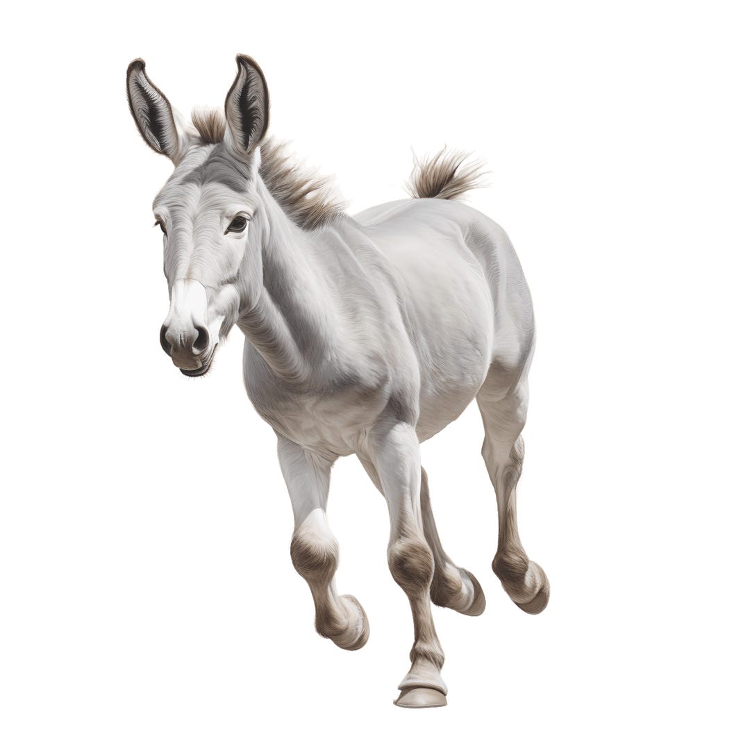 4X Donkey Sticker Set, 4 Pieces, Watercolor Car Stickers, Realistic ...