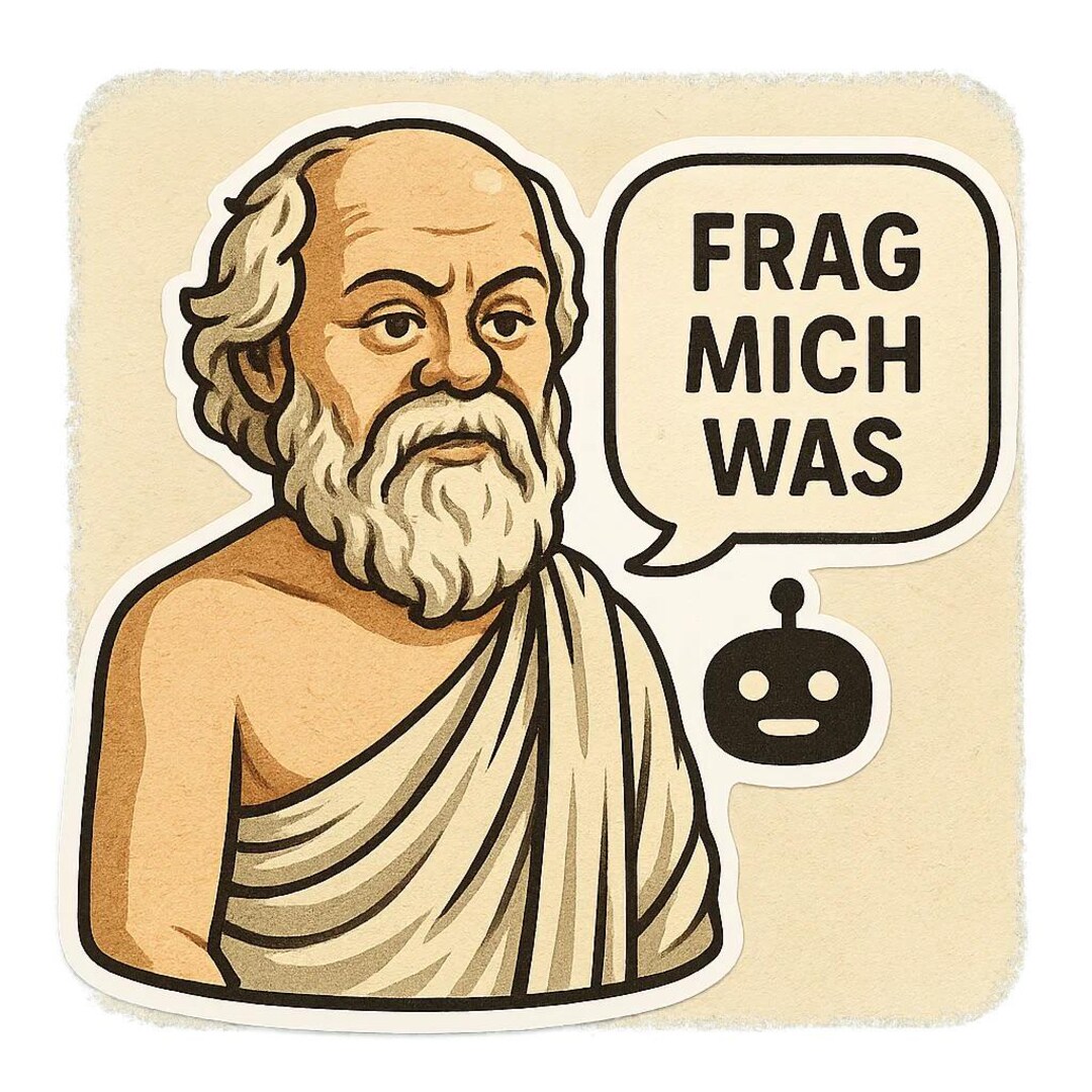 Socrates Sticker as an Ancient Chatbot With Toga and Saying Cloud Ask ...