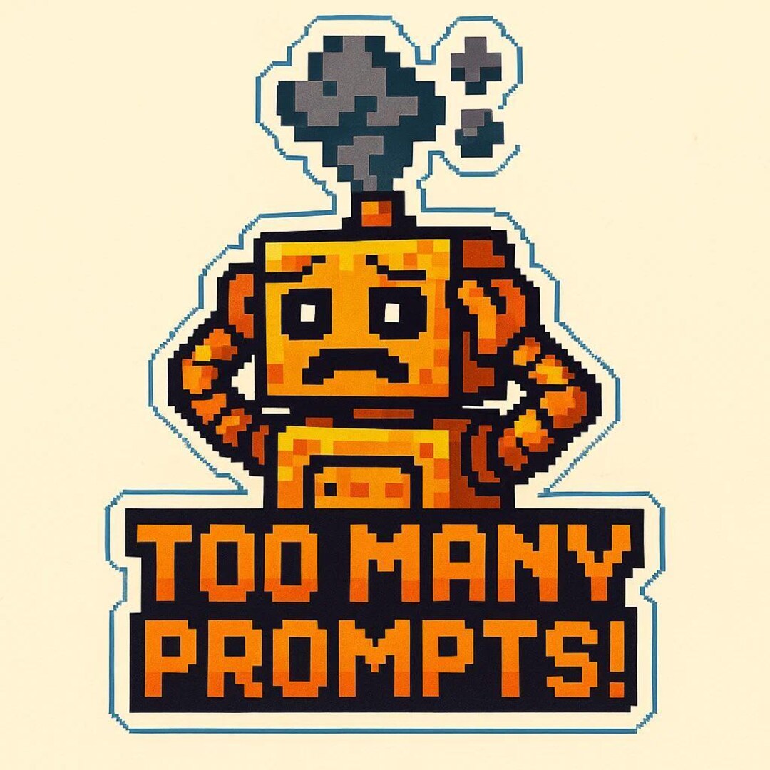 Overwhelmed Robot With a Smoking Head – "too Many Prompts!" – Funny Car ...