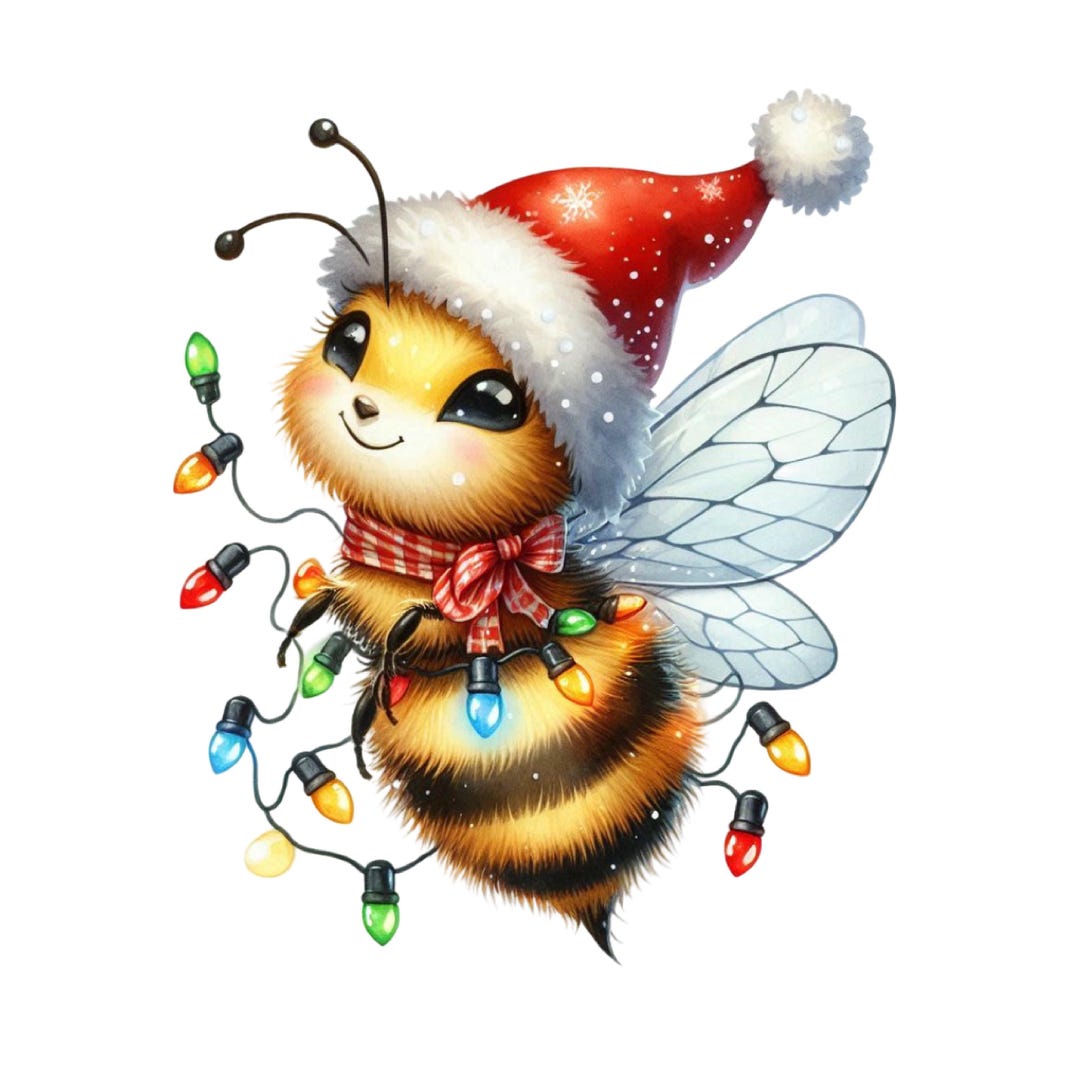 Cute Cartoon Christmas Bee Car Sticker – Funny Winter Bee Sticker With ...