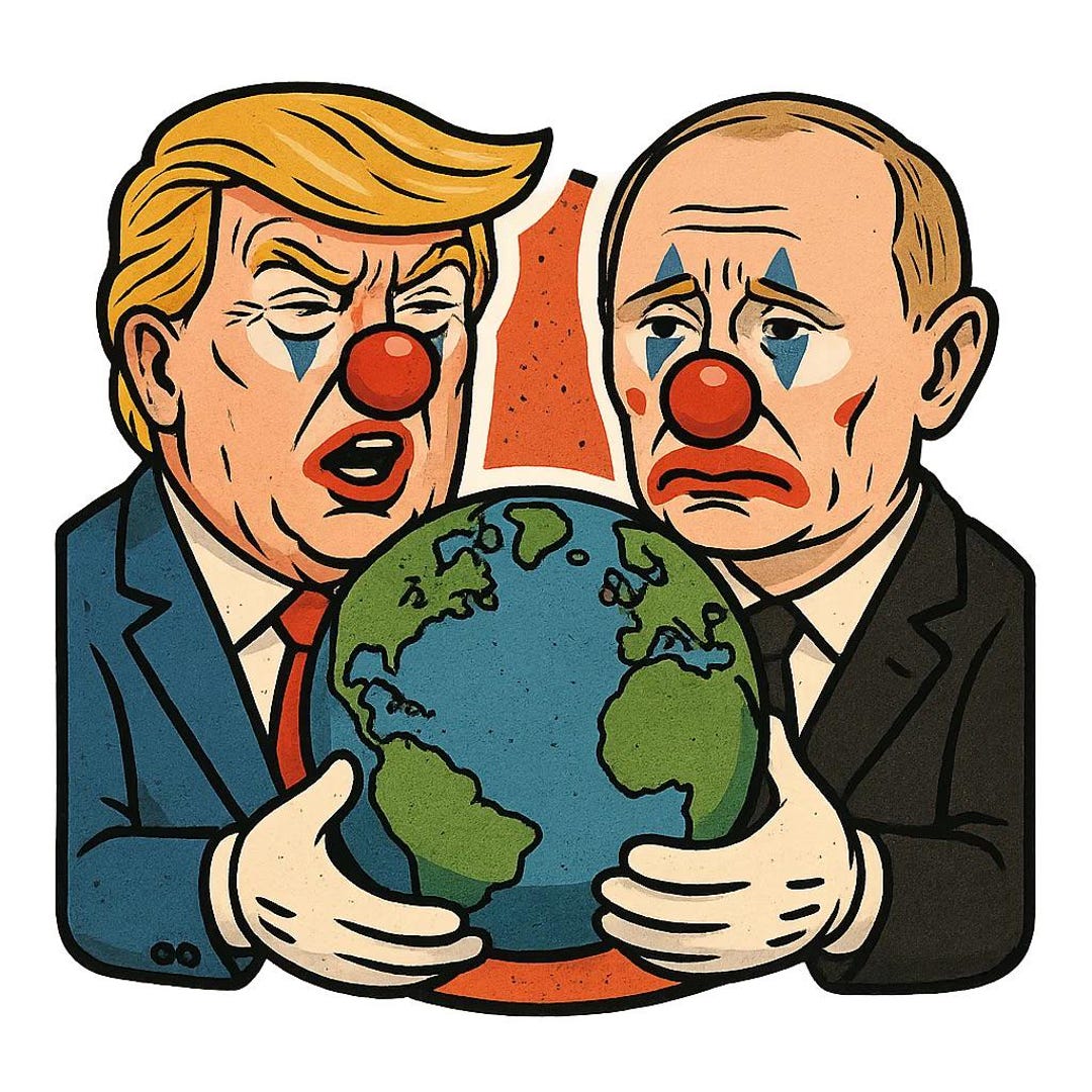 Trump & Putin Clown Sticker – Political Satire – World in Hands ...