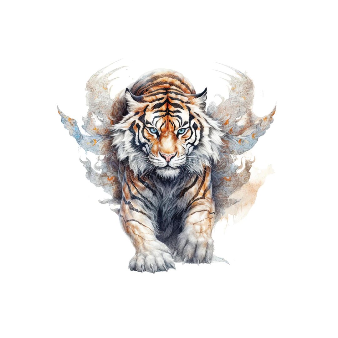 2x Tiger Stickers – Majestic Tiger Head Decal in Watercolor Splash ...