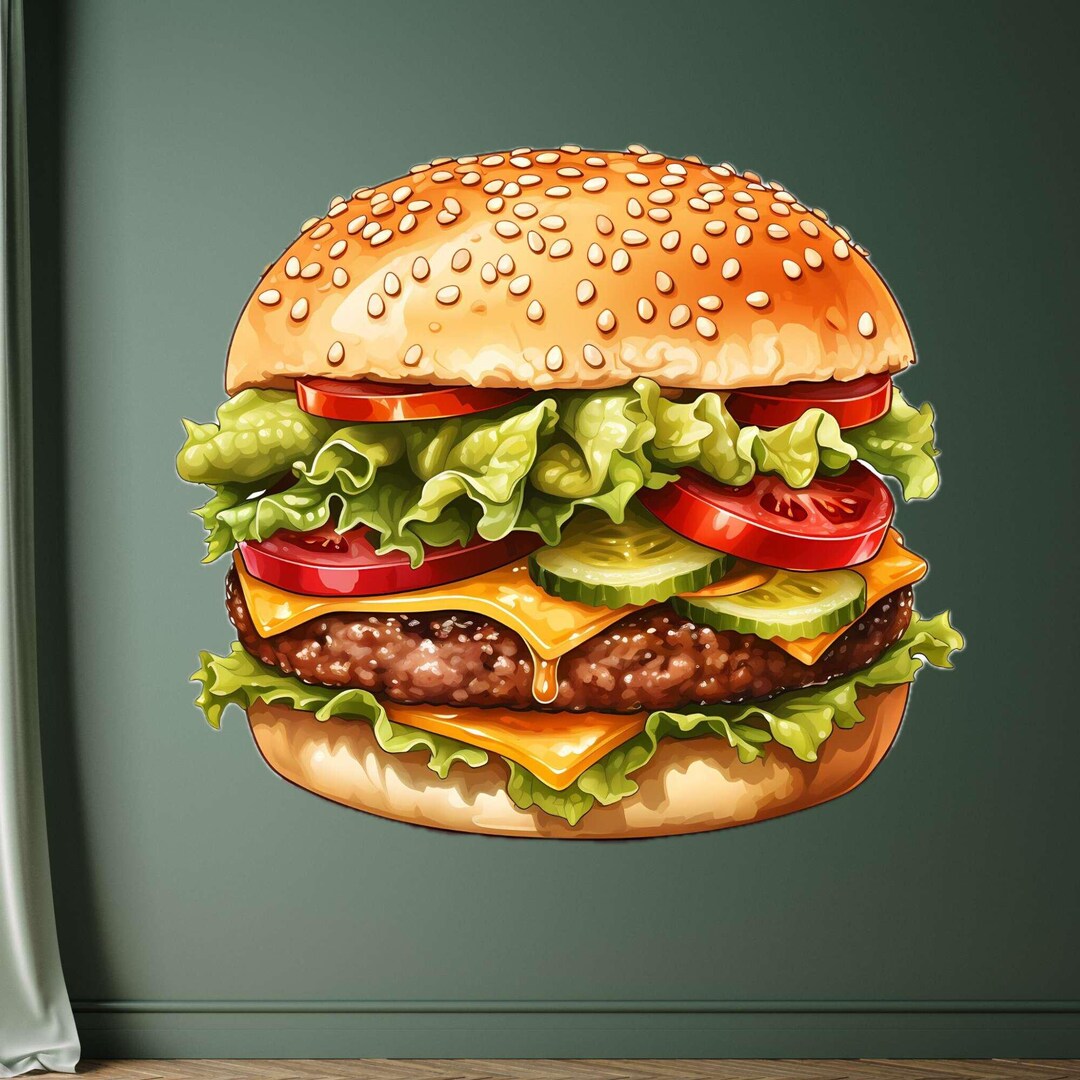 Burger Sticker – Juicy Cheeseburger as a Wall Sticker and Car Sticker ...