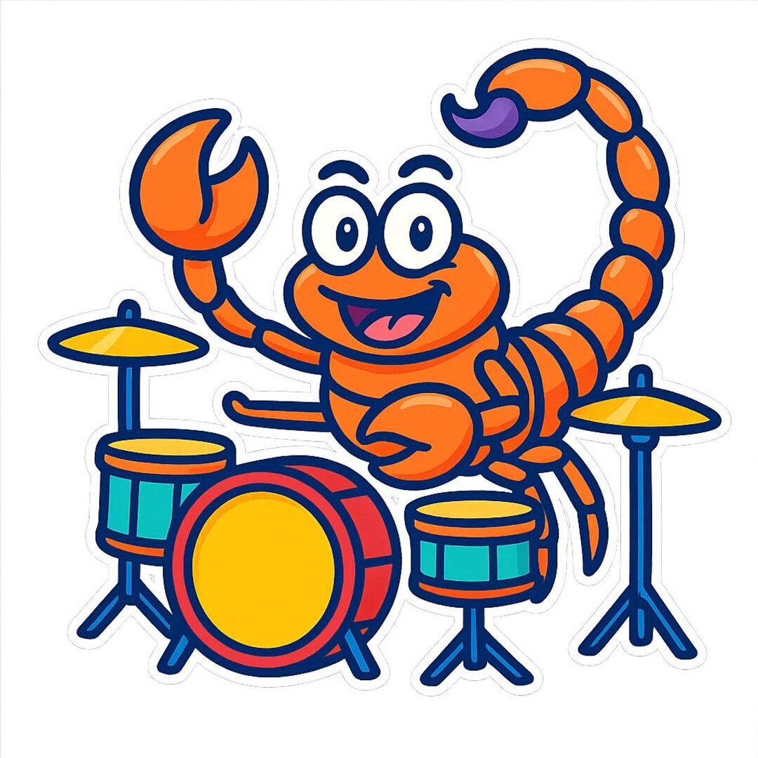 5X Funny Cartoon Scorpion Sticker Watercolor Funny Scorpion Sticker ...