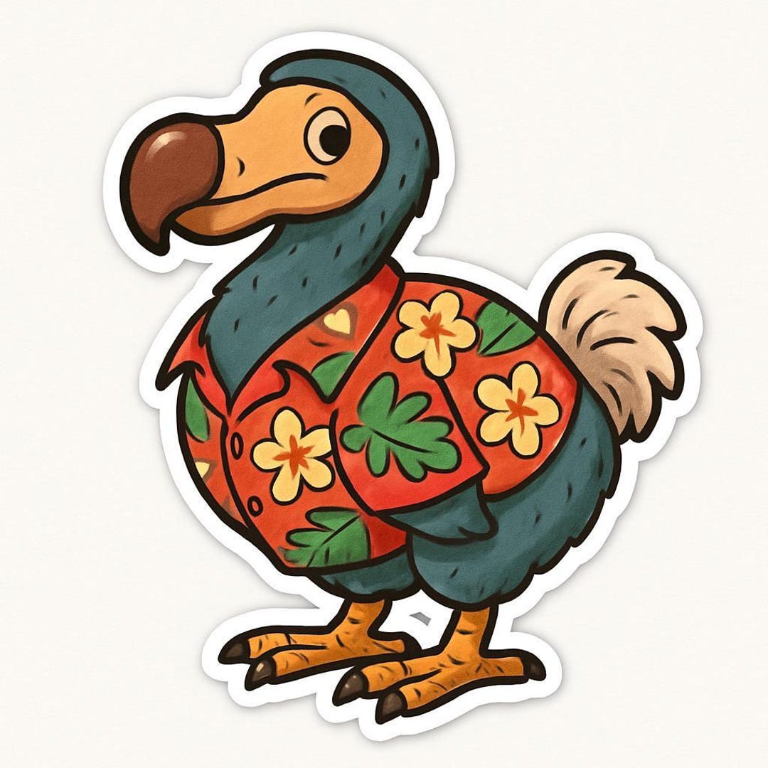 Sticker Dodo – Funny Dodo Bird Car Sticker in Watercolor Look for Car ...