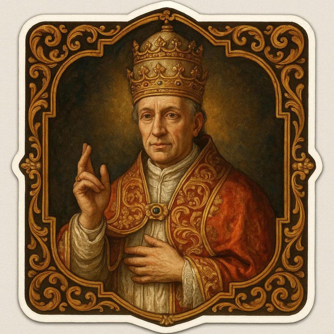 Pope Leo XIV Sticker in Baroque Style | Gold-decorated Saint With Tiara ...
