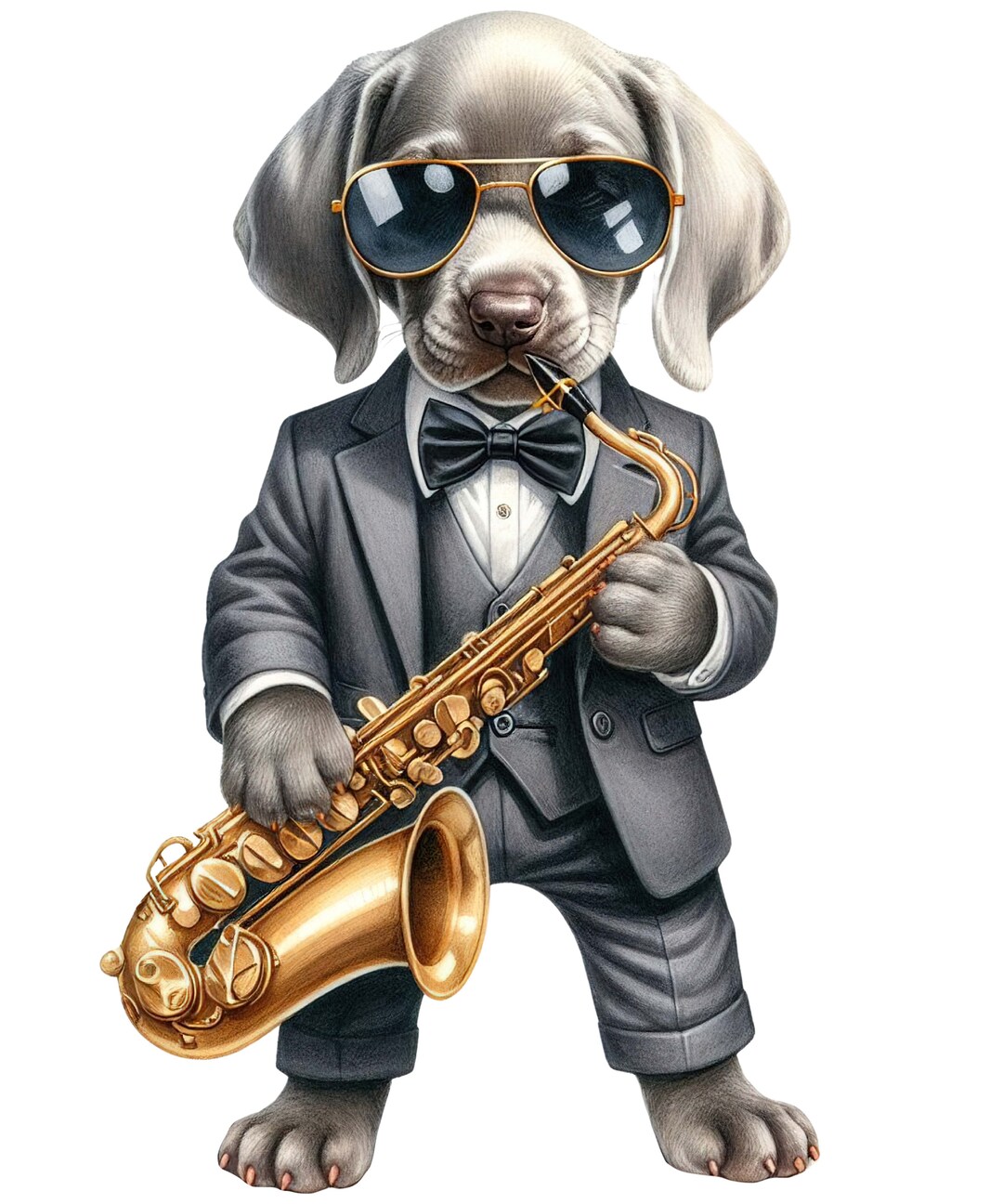 Adorable Dog Saxophone Car Decal Dog Sticker - Etsy