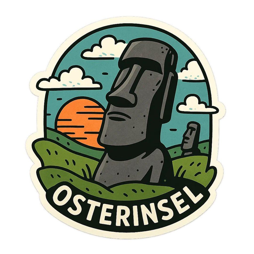 Moai Statue Sticker – Easter Island Comic – Mystical Island Sticker for ...
