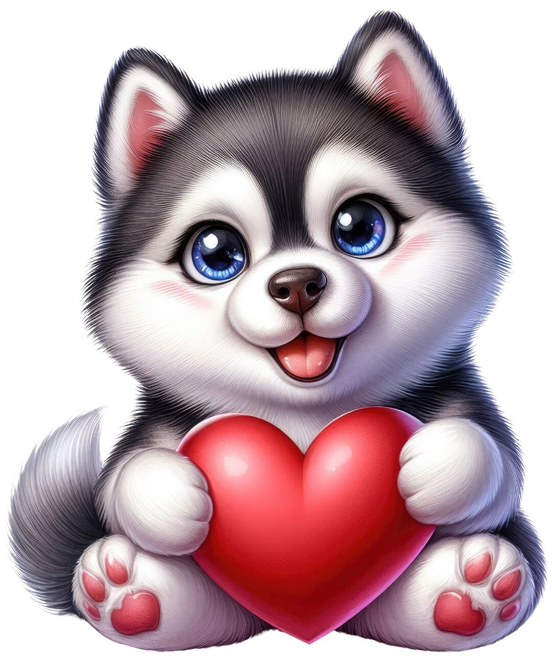 Cute Dog Hugging Heart Car Sticker Dog Sticker - Etsy